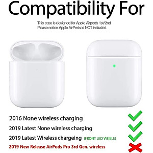 Hamile Compatible with AirPods Case Cover, Soft Silicone Protective Covers Skin (Front LED Visible) Designed for Airpod 2/ AirPod 1 Cases with Keychain Accessories, Women Girls Men Boys,Red