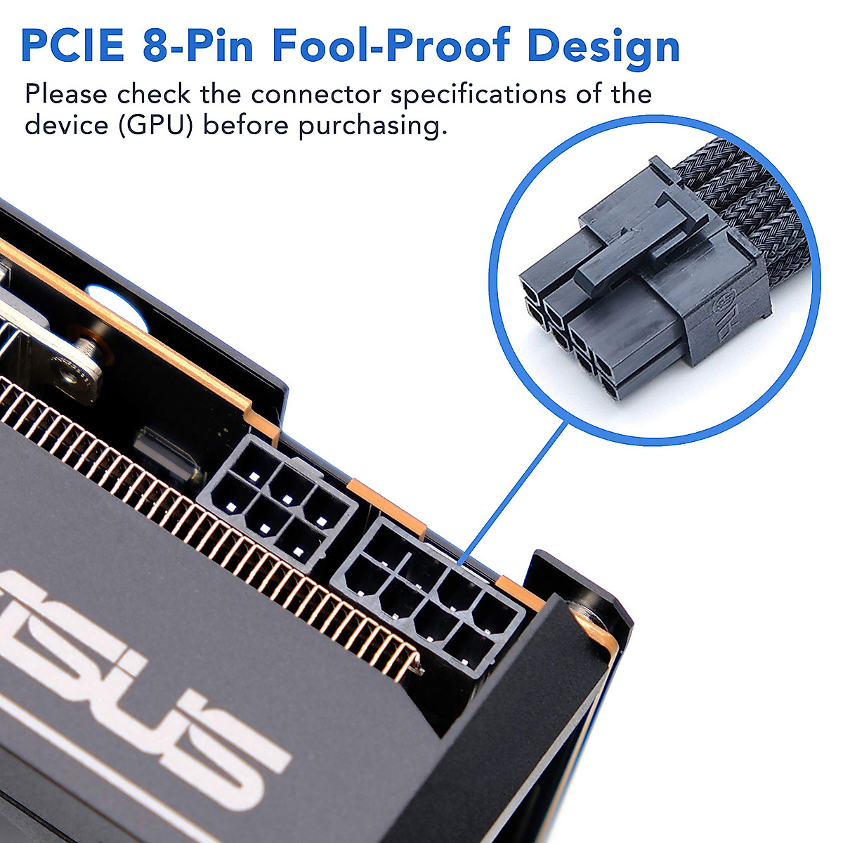 EZDIY-FAB Sleeved Cable - Cable Extension for Power Supply with Extra-Sleeved 24-PIN 8-PIN 6-PIN 4+4-PIN with Combs- White