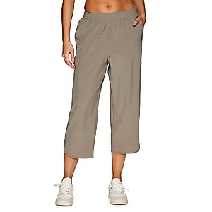RBX Women's Lightweight Quick Dry Relaxed Cropped Woven Pant Capri Smoke Sage S