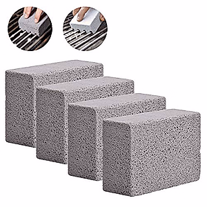 4 Pack Grill Cleaning Brick Block - Grill Stone/Griddle Cleaner Block - BBQ Grill Stones Cleaner - Remove Greases Stains Residues Dirt