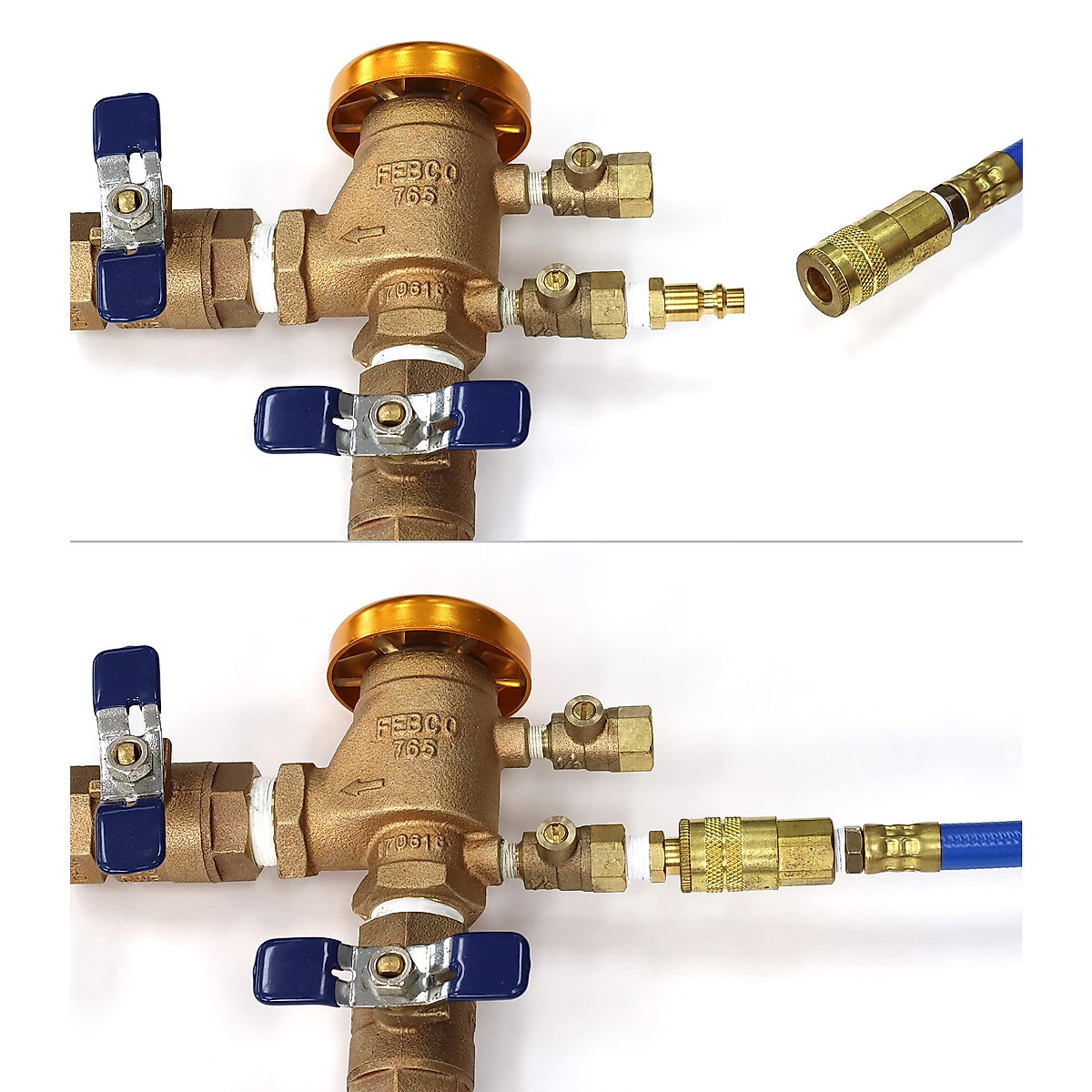 Industrial Style Plug to Male NPT Fittings | Adapters to Winterize Blow out Backflow Preventer and Pressure Vacuum Breaker (PVB) for Sprinkler Systems (Solid Lead-Free Brass)