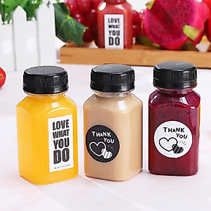 Fhxtcygj 30 Pack 5oz Reusable Empty Plastic Juice Bottles with Leak-Proof Caps Lids, Clear Water Bottle, Recyclable Drink Bulk Containers for Juicing, Smoothie, Milk and Other Homemade Beverages