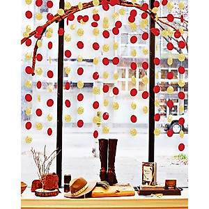 Red Gold Party Decorations/Graduation Decorations Red Gold 2024/Valentines Day Decorations Red Gold Graduation Party Decorations USC/Red Gold Birthday Paper Garlands for Christmas