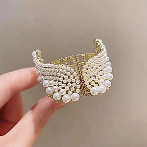 Hair Claw Hair Clip Hair Grip Angel Wings Rhinestones Small Shark Clip Hairpin High Ponytail Fixed Artifact Hair Accessories(pearl)