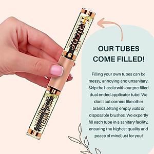 USDA Organic Castor Oil Lash Serum - Premium All Natural Cold Pressed Castor Oil Eyelash Growth Serum with Mascara Tube - Eyelash Treatment and Conditioner - For Thicker and Fuller Lashes