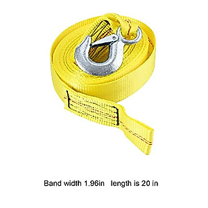 CarBole Trailer Winch Strap with Hook 2" x 20' Breaking Strength 10000 lb Heavy Duty Winch Strap Replacement for Large Boat,Jet Ski,Wave Runner