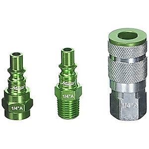 Milton - S-303AKIT ColorFit by Coupler & Plug Kit- (A-Style, Green) - 1/4" NPT, (3-Piece)