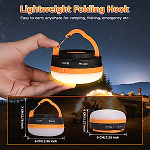 Yizhet 2 Pack LED Camping Lantern, USB Rechargeable Camping Lamp Flashlights & Power Bank, Camping Light with Magnetic Base 3 Modes Waterproof Portable Outdoor Tent Light for Hiking Fishing Camping