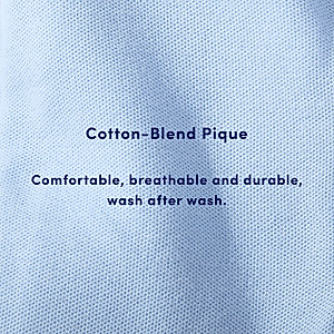 French Toast Boys' Short Sleeve Pique Polo Uniform Shirt (Standard & Husky), White, 6-7