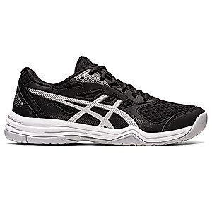 ASICS Women's Upcourt 5 Volleyball Shoes, 8, Black/Pure Silver