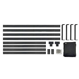 Pilgrim Home and Hearth Pro 72" Outdoor Firewood Rack Wood Holder with Cover, Durable Black Powder Coat