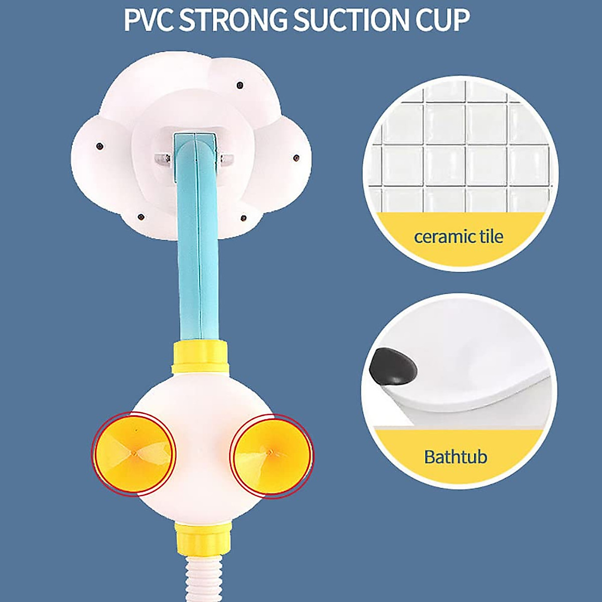 Electric Shower Bath Toy Sprinkler Head - Rainbow Cloud Spray Water Baby Toddler Toy for Kids Bathtub and Bathtime Fun