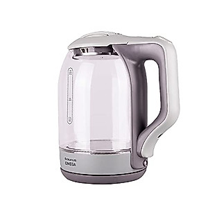 Taurus Omega | Glass Electric Teapot with Led Light | Electric Kettle | Appliances | Wireless Jug | 1.8 liters | 65 ounces | Water boiler | Minimalist