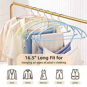 MOPALL Clothes Hanger 14 Pack, Sweater Hangers No Shoulder Bump, 16.5 inch Wide Heavy Duty Coat Hangers for Closet, Non Slip PVC-Coating Metal Hangers for Sweaters,Suits,Dresses,Jackets,Pants,Shirt