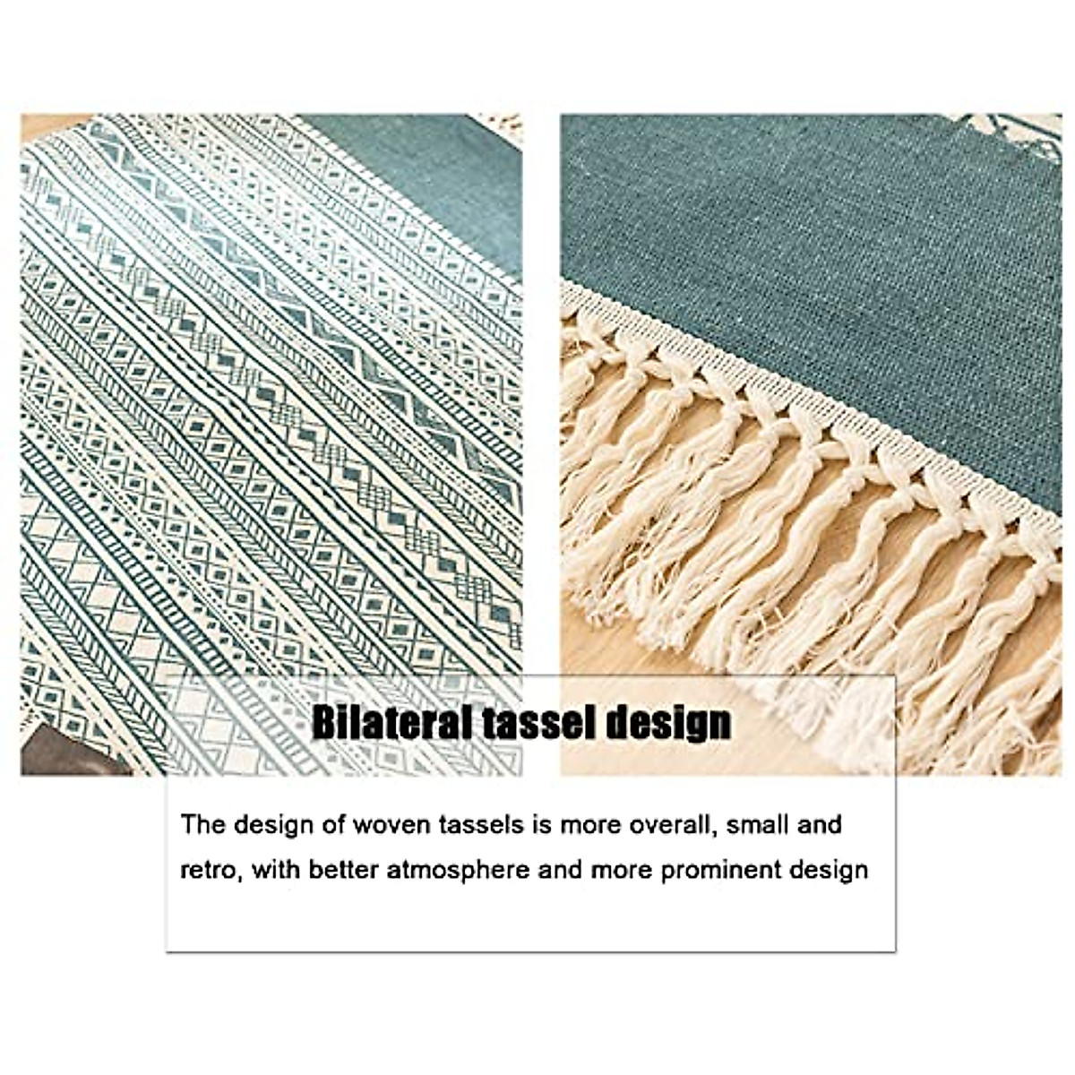 lightlux Boho Area Rug 5' x 7' Large Bedroom Living Room Rug Machine Washable Moroccan Blythe Woven Carpet Tribal Farmhouse Collection Indoor Outdoor(5x7 ft, Green) Christmas Decorations Clearance