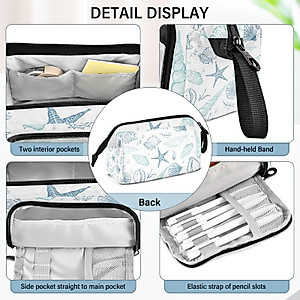 J JOYSAY Seashells Starfish Seaweed Corals Pencil Case Large Capacity Pencil Pouch for Girls Boys Pen Holder Pencil Marker Holder for School Travel