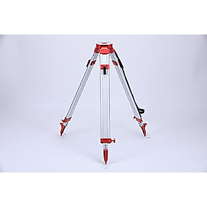 Surveying Tripod, Aluminum Survey Tripod with 5/8-Inch 11-Threaded Flat Head Quick Clamp for Auto Level