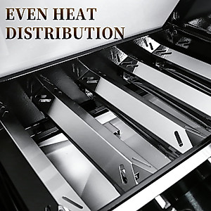 Hisencn 15.35'' Heat Plates for Cuisinart 2556, 2456, GAS2456AS, GAS2556AS, GAS1456ASO, GAS1456BSO, GAS2420AS, Heat Tents Replacement Parts for Cuisinart 5-Burner Gas Grill, Stainless Steel, 5-Pack