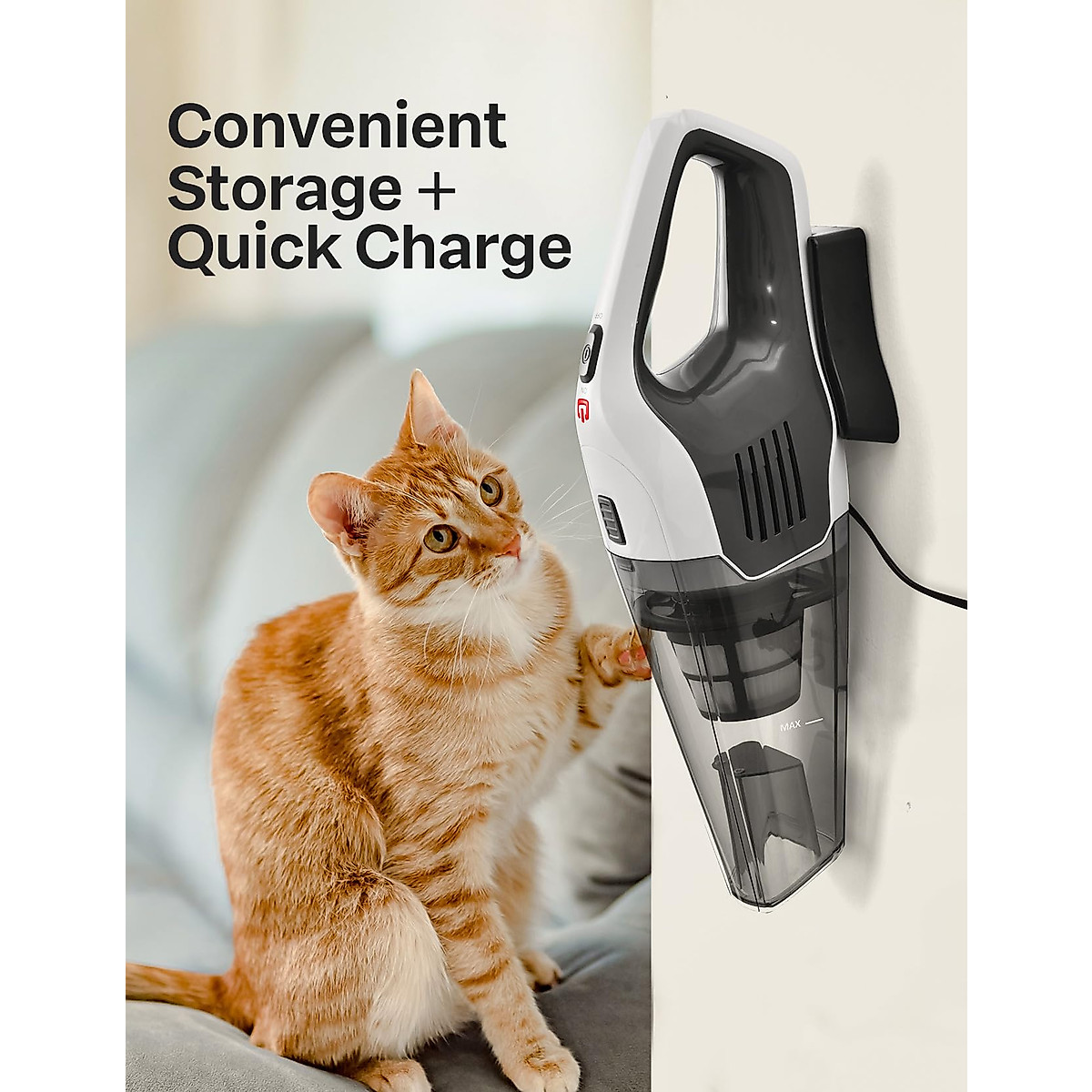 Handheld Vacuum Cleaner, Powerful Suction Portable Lightweight Hand Held Vacum Cordless with 25-30Mins Long Runtime Rechargeable Battery Quick Charge for Home Car Carpet Stairs Pet Hair Deep Cleaning