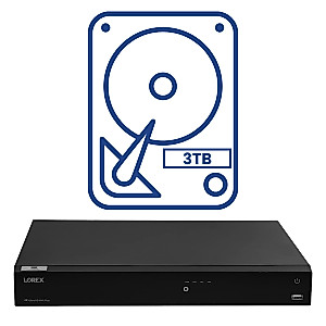 Lorex Fusion 4K Security Camera System w/ 3TB NVR - 16 Channel PoE Wired Home Security System w/ 8 Metal Bullet Cameras - Smart Devices, Color Night Vision, Long-Range IR, Weatherproof Surveillance