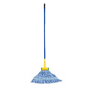 MATTHEW CLEANING PRODUCTS 6Pack Mop Heads Commerical Grade Cotton Loop-End Heavy Duty String Mop Refills,6'' Headband X-Large Wet Industrial Mop Head Replacement Machine Washable (Blue)