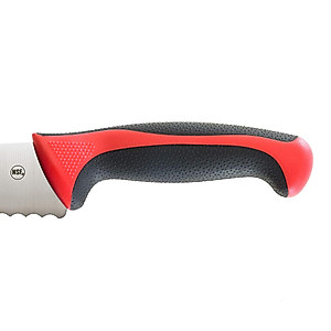 Mercer Culinary Millennia Color Handle Cutlery 10" Bread Knife (Wavy Edge Wide) Red