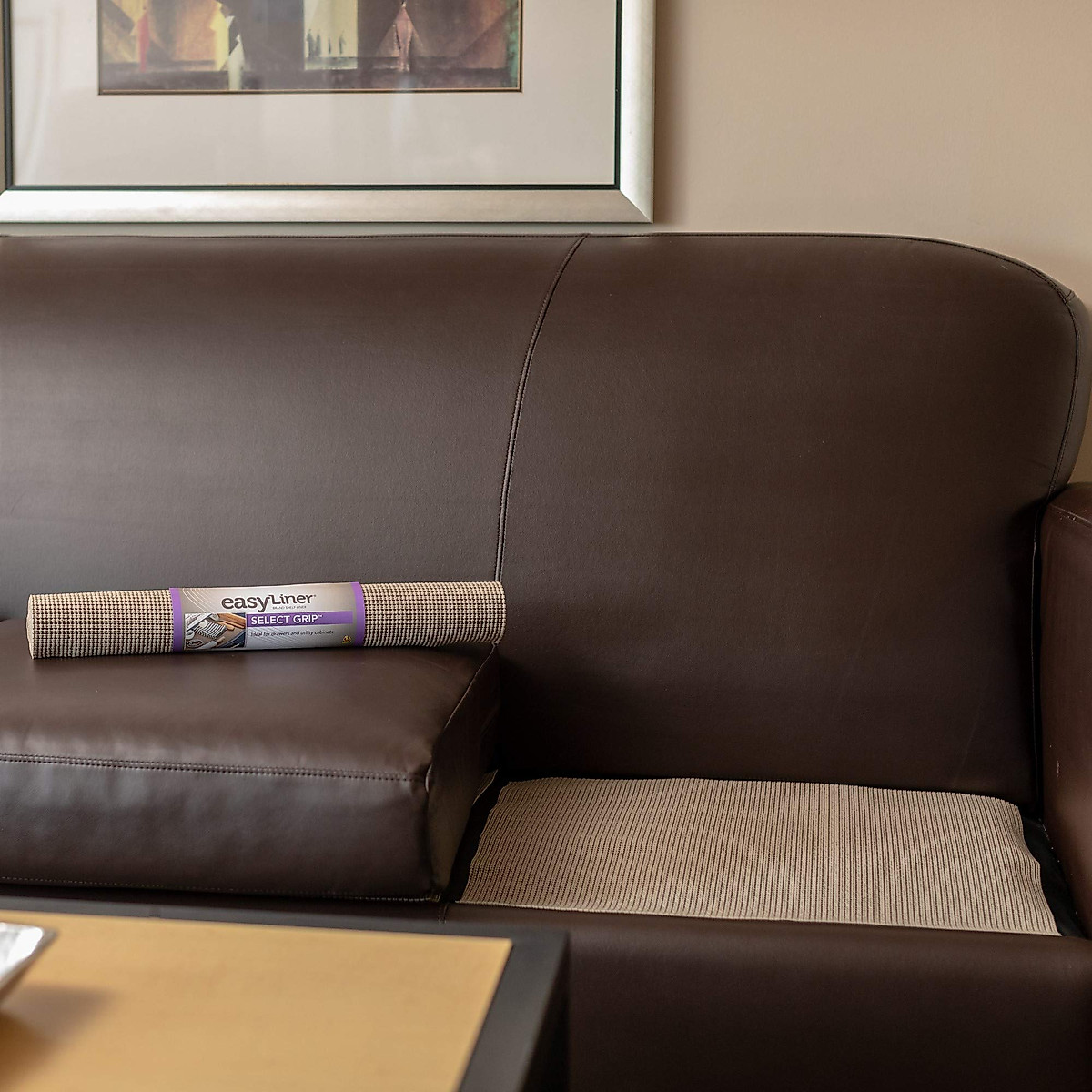 Duck Non-Adhesive Shelf Liner Select Grip EasyLiner, 20-Inch x 6-feet, Brownstone