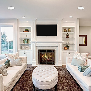 Globe Electric 90933 6" Ultra Slim LED Integrated Recessed Lighting Kit, 12 Watts, Energy Star, IC Rated, Dimmable, Wet Rated, White Finish, 6.31" Hole Size, LED Recessed Lighting, Bathroom Lights