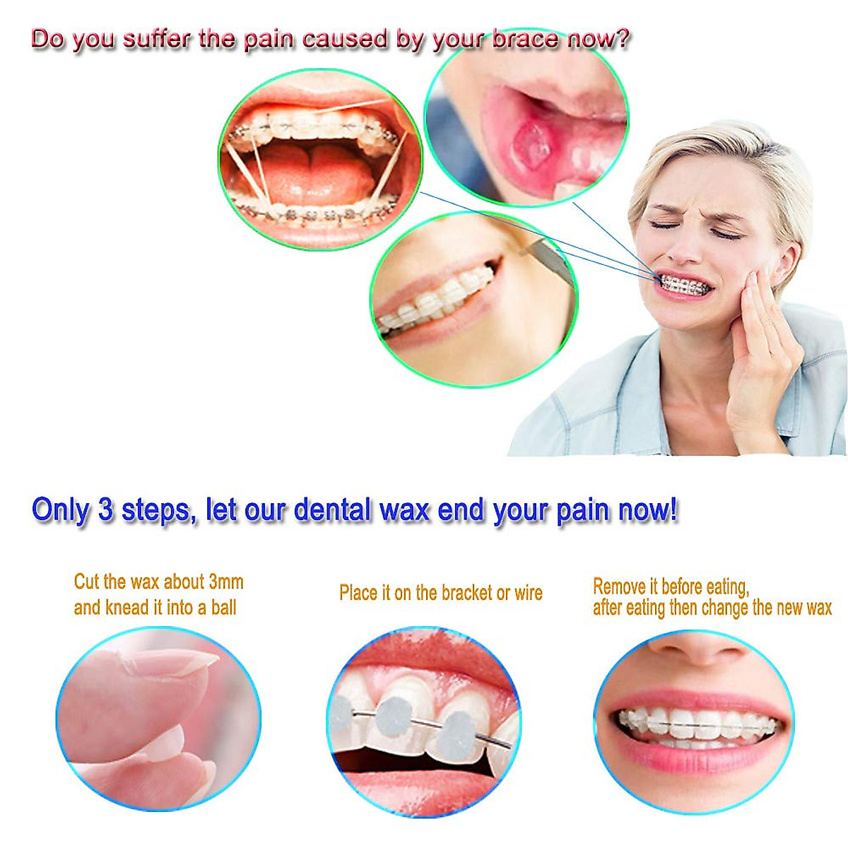 EvaGO Dental Care Orthodontic Wax for Braces Wearer (10 Color 10 Scents)