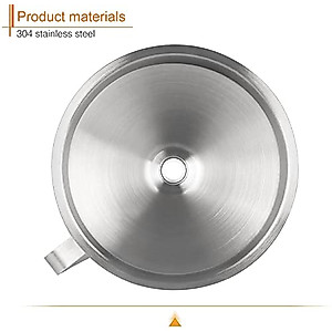 HAUSPROFI Stainless Steel Funnel, 5.1 inch 304 Stainless Steel Kitchen Funnel with 200 Mesh Food Filter Strainer,Metal Funnel for Filling Bottles Transferring Liquids, Oil, Making Jam