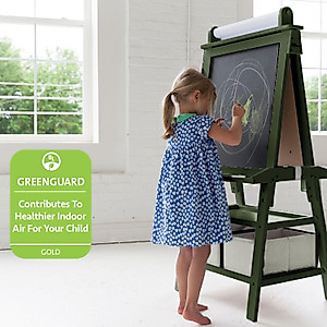 Little Partners Learn 'N Play 2-Sided Art Easel for Painting, Magnetic Dry Erase & Chalkboard, Kids Art Supplies, Toddler Arts & Crafts (Turquoise)