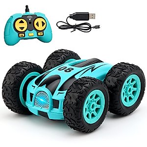 Meryi Mini Stunt RC Cars Toy, 4WD 2.4Ghz Remote Control Car Double Sided Rotating Vehicles, Kids Toy for Boys & Girls Birthday, No Battery