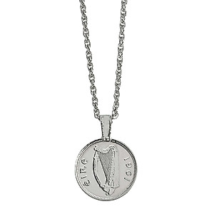 American Coin Treasures Lucky Rabbit Coin Pendant | Eire Coin | Irish Hare | Silvertone 24 Inch Rope Chain | Certificate of Authenticity …
