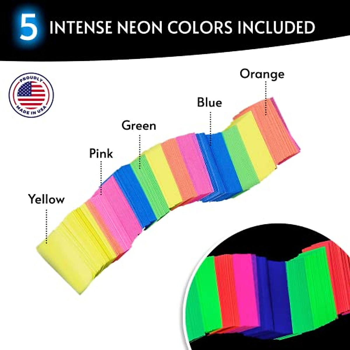 20000 Pieces Glow King Blacklight Reactive Paper Confetti | Premium UV Fluorescent Glow Party Supplies for Decorations and Birthdays | Ideal for Bachelorette, New Year, Wedding, and Events