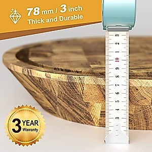 INTERBUILD REAL WOOD Heavy Duty Cutting Board (Butcher Block) with Juice Groove - 24" Round - Clear Oak