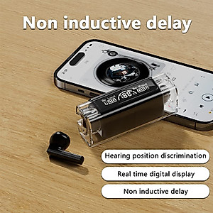 TECIGO Waterproof Wireless Headphones,5.3 Bluetooth Wireless Earplugs with Touch Control,Running Stereo e-Sports Game Headset with 10m Connection,Small Fuselage/Noise Reduction/Charging Box (Black)