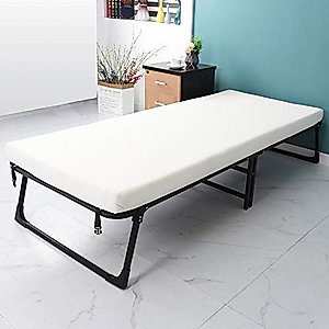 yotefe Folding Bed with Mattress Thick Memory Foam Mattress Portable Rollaway Guest Bed- Easy Storage-Space Saving-Super Strong Sturdy Frame Portable Bed