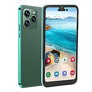 Zunate I14pro Max 4G Smartphone, 6.1in HD Screen Phone for Android 11 with Navigation System, Dual SIM 4GB RAM 64GB ROM 8MP 16MP 4000mAh Battery Unlocked Mobile Phone for Senior(Dark Green)