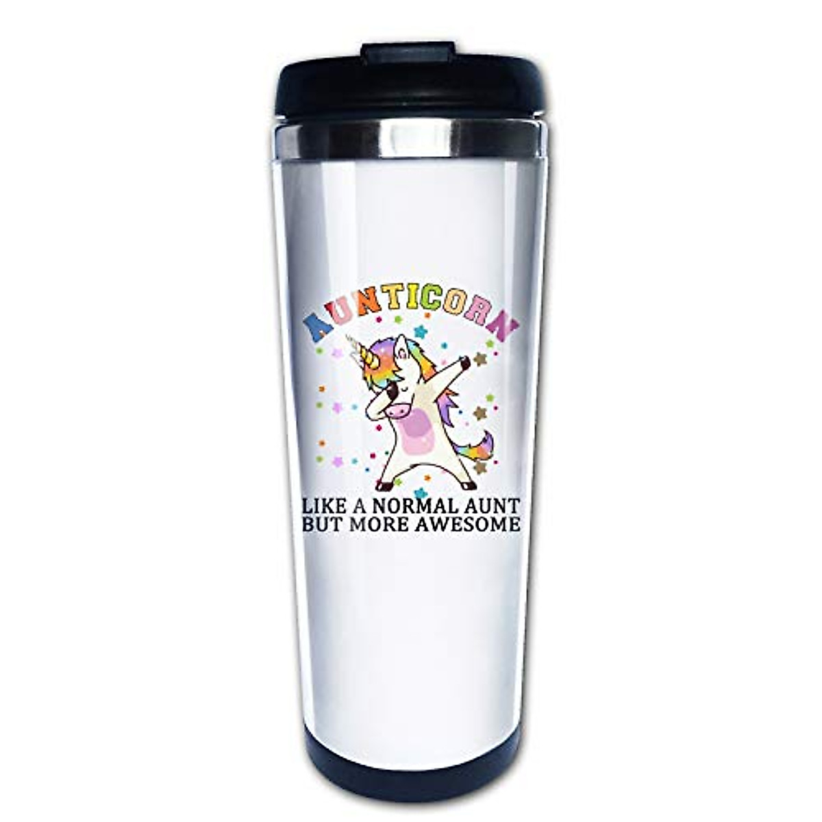 Funny Unicorn Mug For Aunt Birthday Christmas Holiday , Aunticorn Travel Mug Tumbler With Lids Coffee Cup Vacuum Insulated Stainless Steel Water Bottle 15 oz