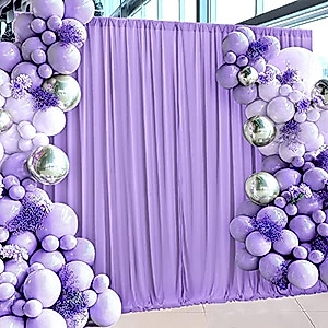 10ft x 7ft Lavender Backdrop Curtain for Parties Wedding Light Purple Wrinkle Free Backdrop Drapes Panels for Baby Shower Birthday Party Photo Photography Polyester Fabric Background Decoration