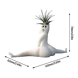 Meokro Funny Big Booty Ghost Planter Cute Body Shaped Planter Fun PLA Plant Pots Outdoor Plant Hilarious Air Plant Display for Home Office