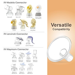 Maymom MyFit 17 mm Shields Small; Compatible with Medela Breast Pumps-PersonalFit, Freestyle, Harmony, Maxi, Freestyle Flex Connector; Connect to Maymom Widemouth/Narrow Connector, 2pcs