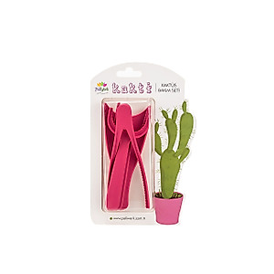 Mini Garden Hand Transplanting Set of 4 pc Succulent Cacti Cactus Tools Miniature Planting, Set for Fairy Garden, Potting, Houseplant, Bonsai Tools, Bonsai Kit, Shovel, Thong (Yellow)