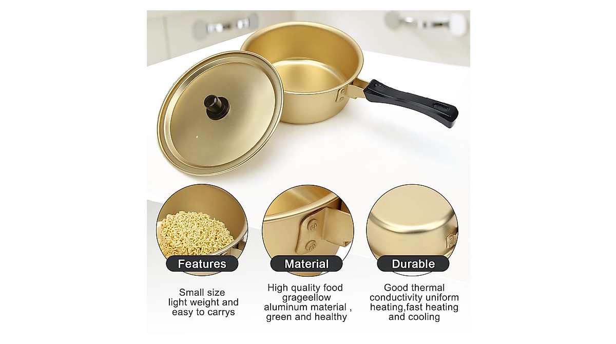 AHIER Korean Ramen Pot - Fast Heating & Lightweight Cookware