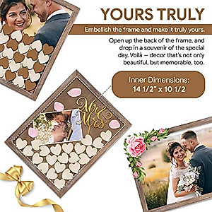 GLM Wedding Guest Book Alternative with Sign, 85 Hearts and 2 Large Hearts, Guest Book Alternatives, Alternative Guest Book Wedding Reception, Guest Sign in Wedding Decorations for Reception (Brown)