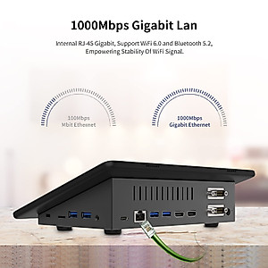 HIGOLEPC Mini PC,10.1 Inch Touchscreen Win 11 Pro Mini Computer, Celeron J4125 8GB RAM/128GB ROM Mini PC with Screen,Dual R232 HDMI,BT 5.2,WiFi 5.0,Type-C,Support Auto-Boot.