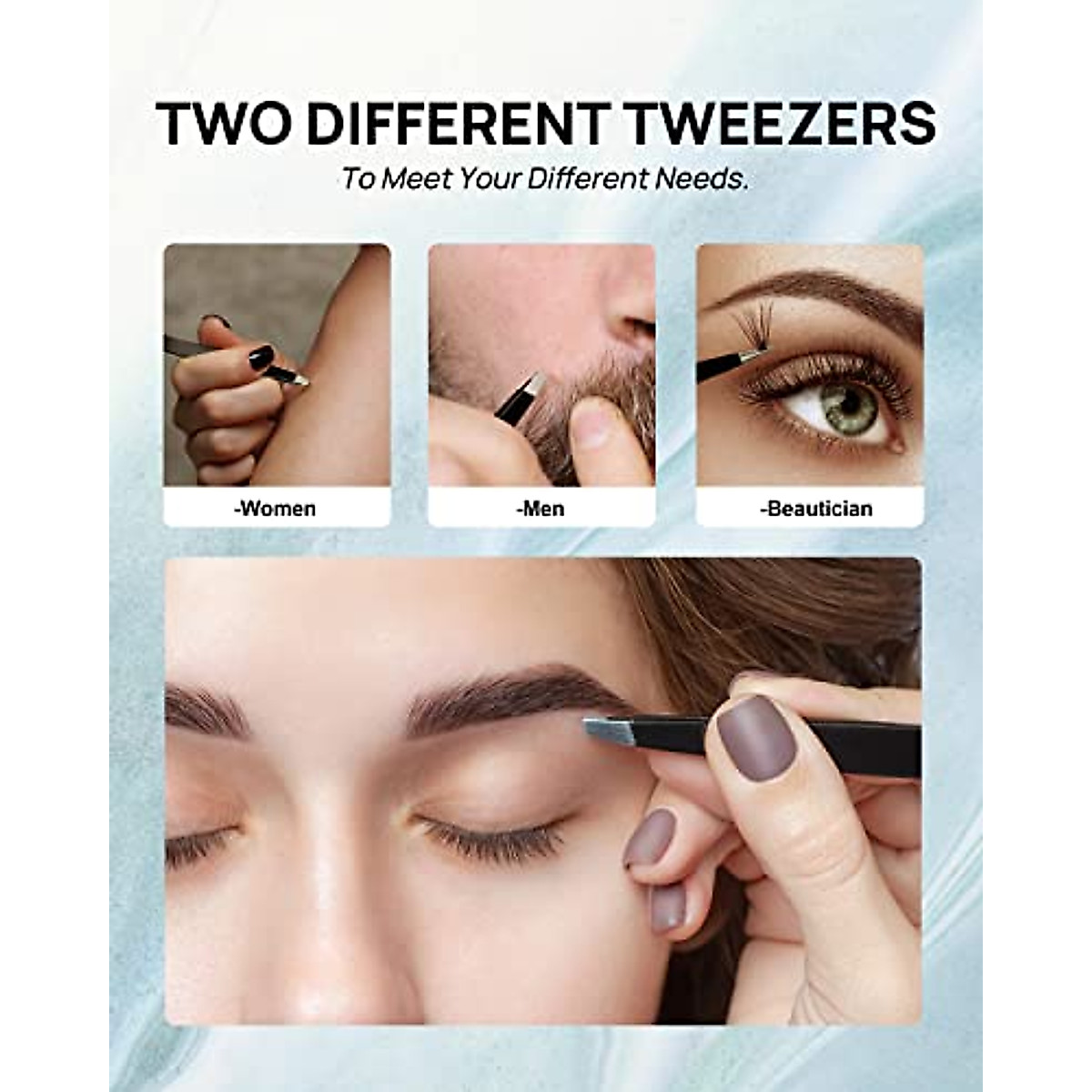 OMIRO 10X & 25X Magnifying Mirrors with Two Eyebrow Tweezers Kits, 3.5" Two Suction Cups Magnifier Set for Travel (Pink)