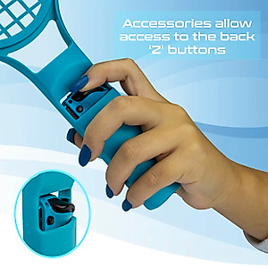 Orzly Switch Sports Games 2024 Accessories Bundle Pack for Nintendo Switch & Switch OLED with Tennis Rackets, Golf Clubs, Chambara Swords, Soccer Leg Straps & Joycon Grips - With Carry Bag