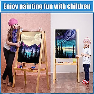 Suyaloo 4 Pack Paint by Numbers,Moon Paint by Numbers for Adults Kids Beginner,Landscape Drawing Paintwork with Paintbrushes DIY Acrylic Paint Canvas Oil Painting for Home Wall Decor 12X16Inch