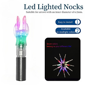 ATTEASAY 19PCS X Lighted Nocks for Arrows with .244" Inside Diameter with, High-Visibility LED Arrow Nocks, Screwdriver Included
